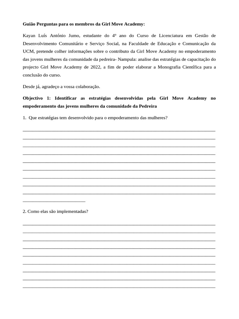 Estratégias de Empoderamento da Girl Move | PDF | Empoderamento ...