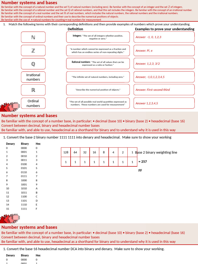 Bits and Bytes Worksheet | PDF | Numbers | Byte