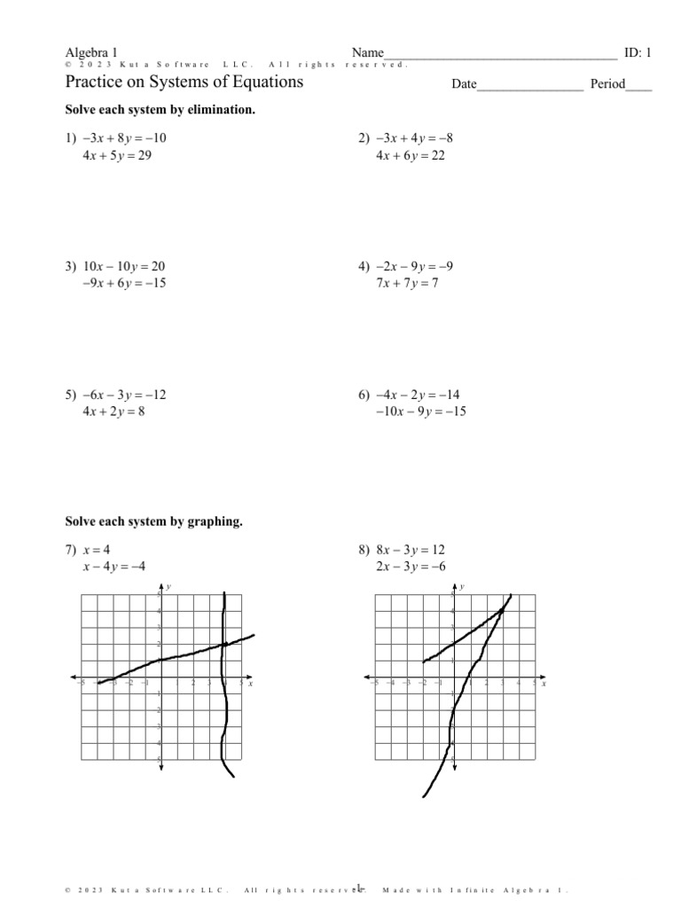 Practice On Systems of Equations | PDF | Algebra | Mathematics