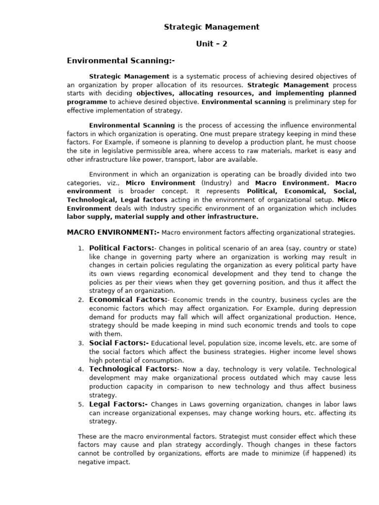 Environmental Scanning in Strategy | PDF | Labour Economics | Business ...