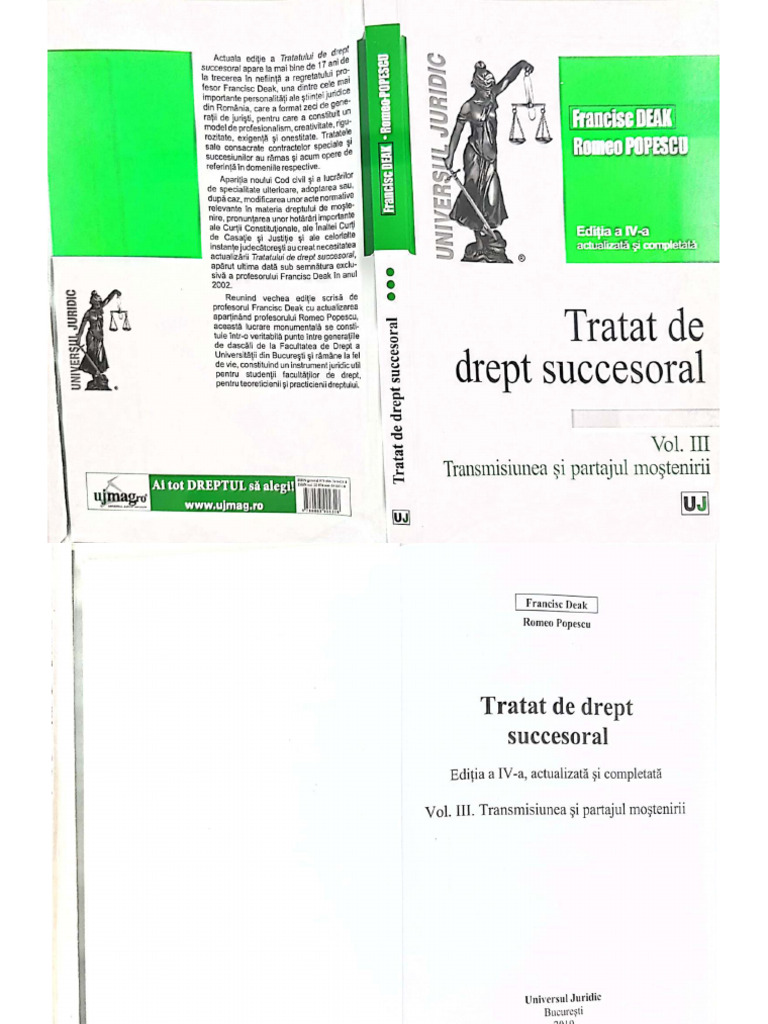 3fr Deak Tratat de Drept Succesoral Vol III | PDF