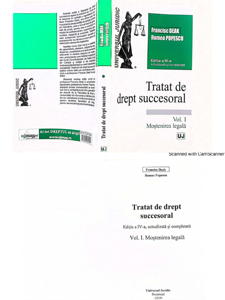 FR Deak Tratat de Drept Succesoral Vol I | PDF