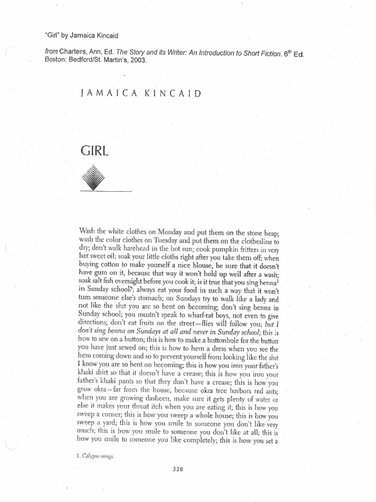 Girl_Jamaica Kincaid | PDF