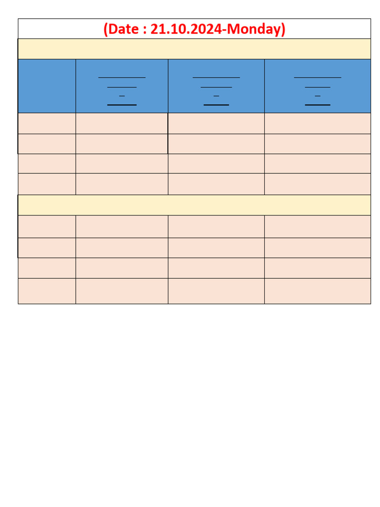 Schedule From 21st Oct To 9th Nov 2024 | PDF