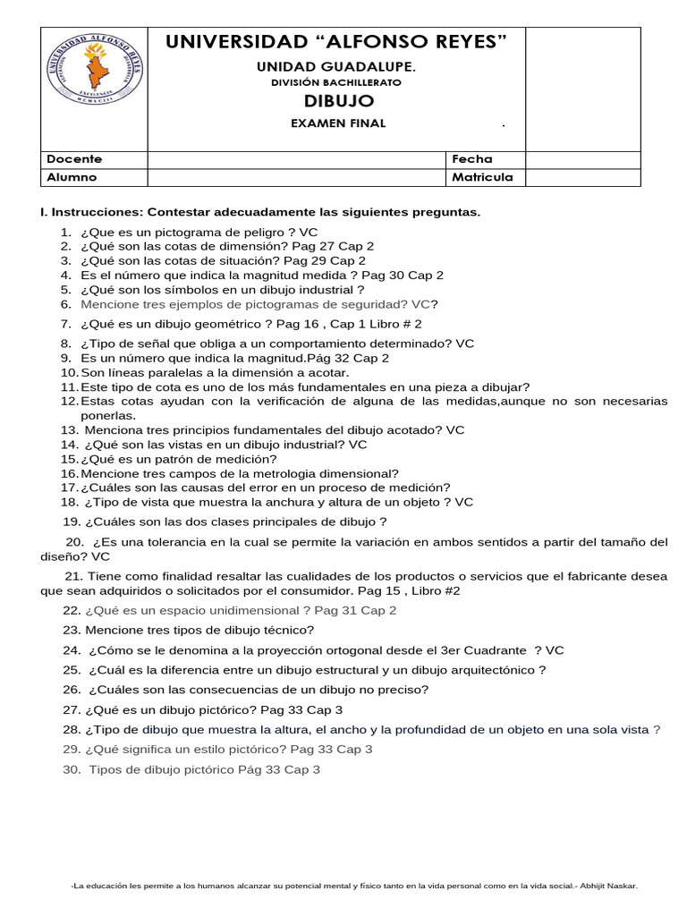 _ EXAMEN FINAL DIBUJO | PDF | Dibujo | Dibujo técnico
