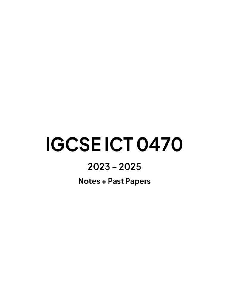 Igcse Ict 0470 - Notes | PDF | Solid State Drive | Computer Data Storage