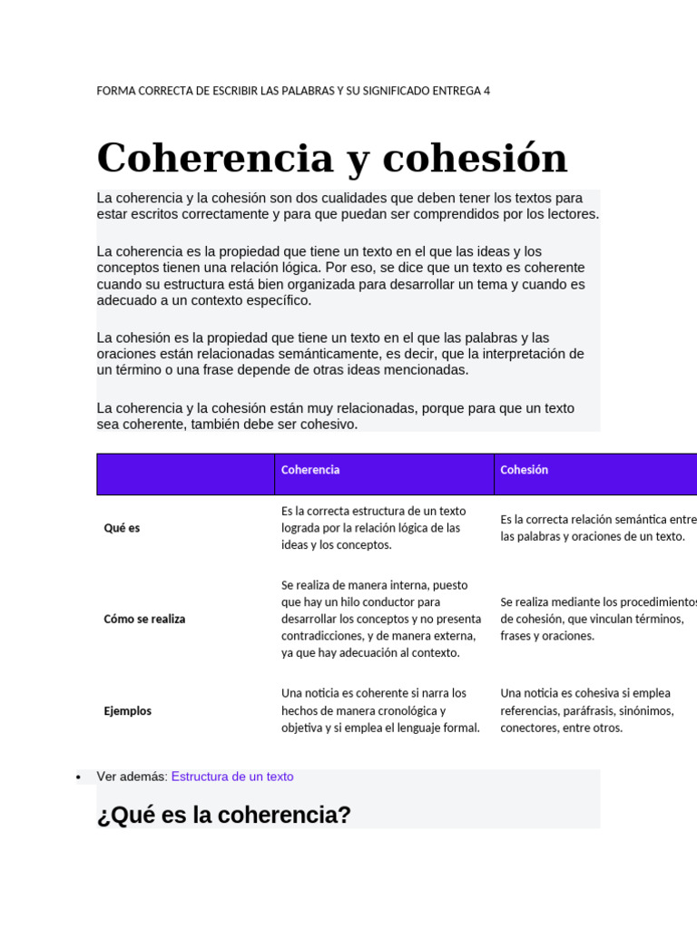 FORMA CORRECTA DE ESCRIBIR LAS PALABRAS Y SU SIGNIFICADO ENTREGA 4 ...
