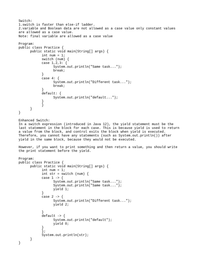 Enhanced Switch case | PDF