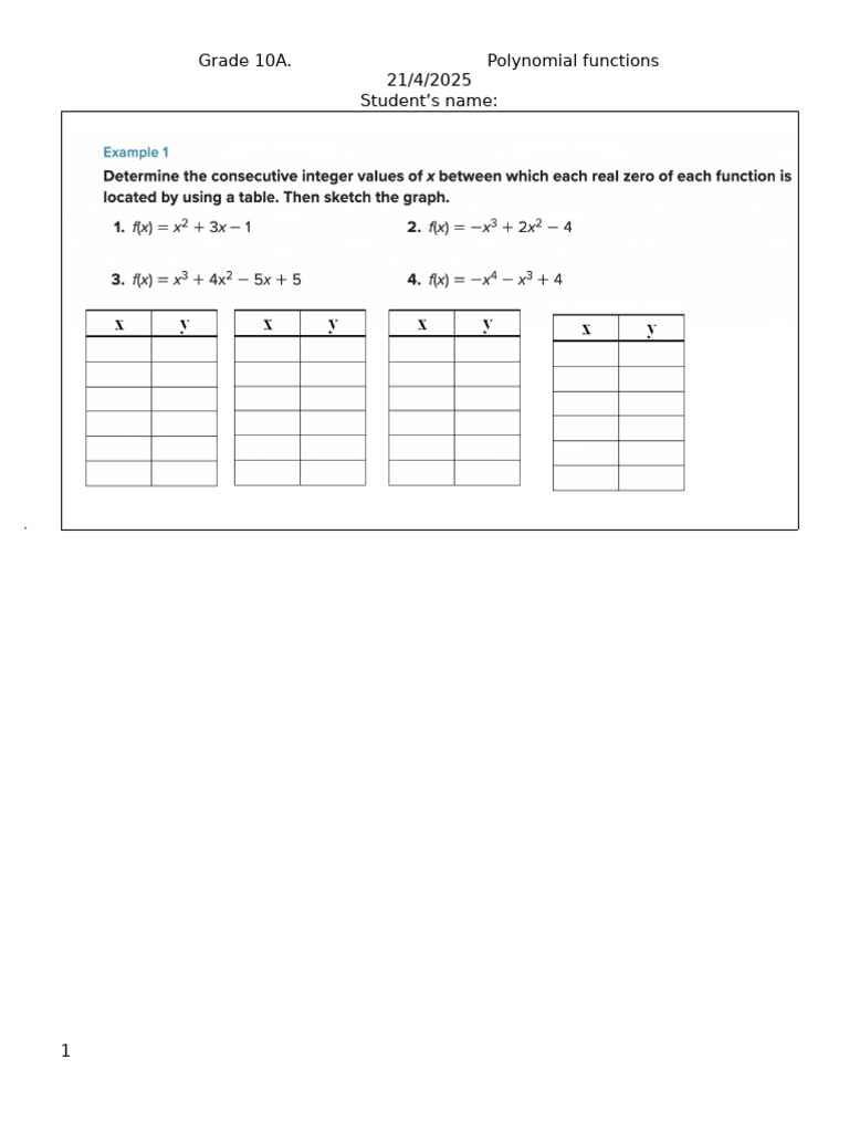 analyze polynomial functions | PDF