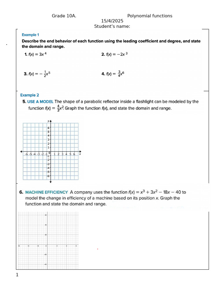 Polynomial Functions 1 | PDF