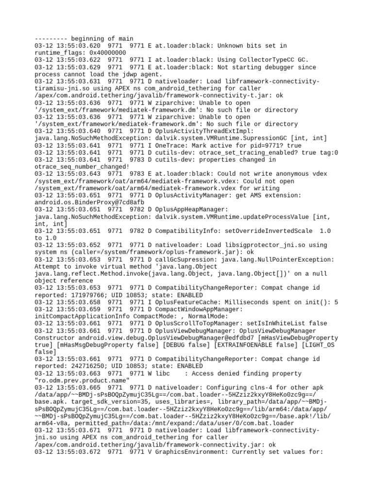 Com - Bat.loader Logcat | PDF | Software | System Software