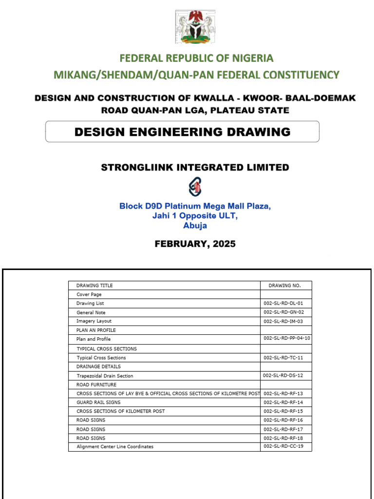 Kwalla Road Drawing | PDF | Road | Concrete