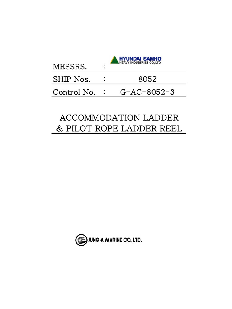 8052 O-42 6J5165001 Accommodation Ladder - Pilot Rope Ladder | PDF ...