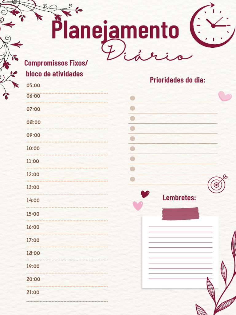 Planner Diário de Tarefas e Prioridades | PDF