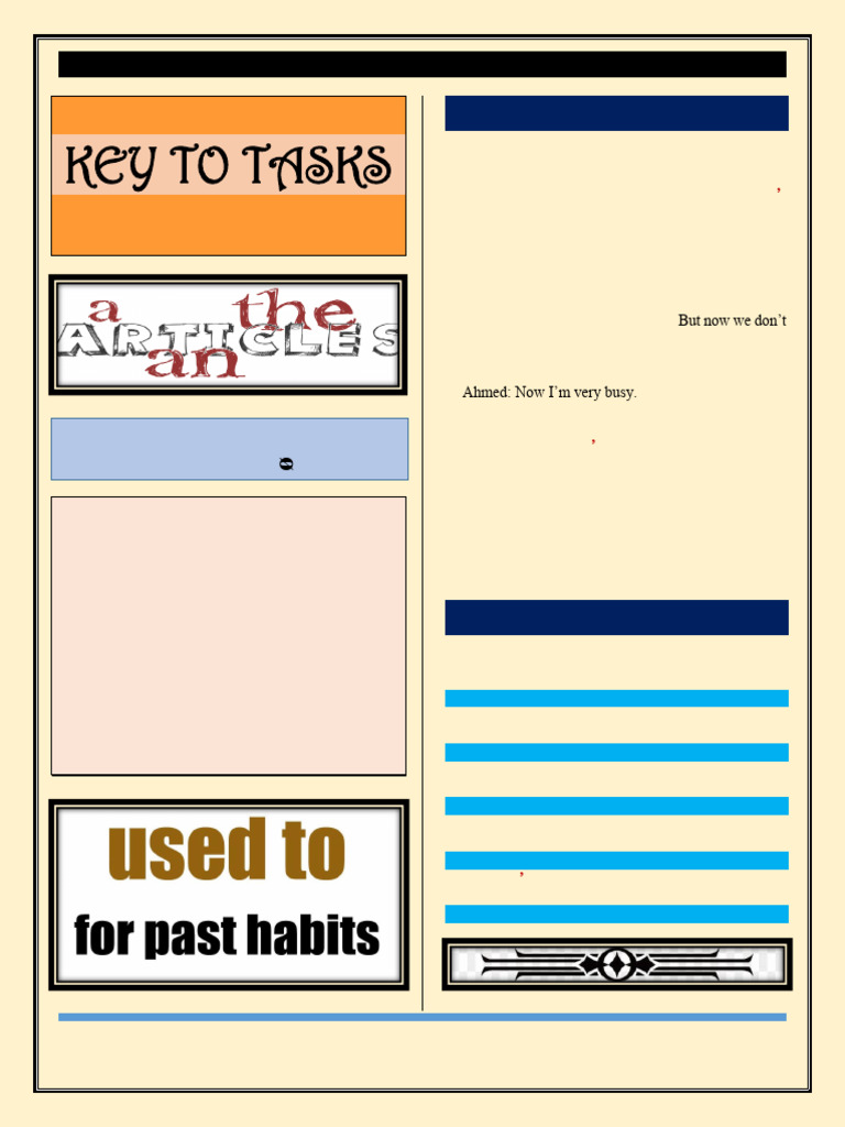 Past Habits and Verb Forms Exercises | PDF