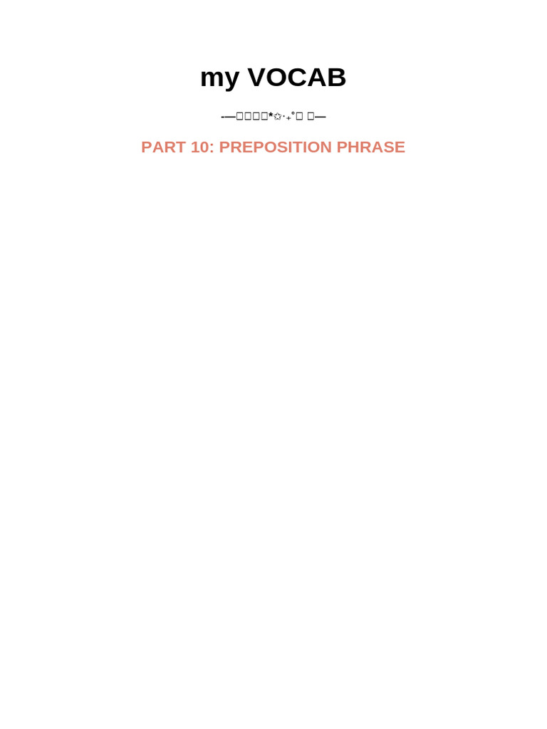 VOCAB - Prep Phrase | PDF