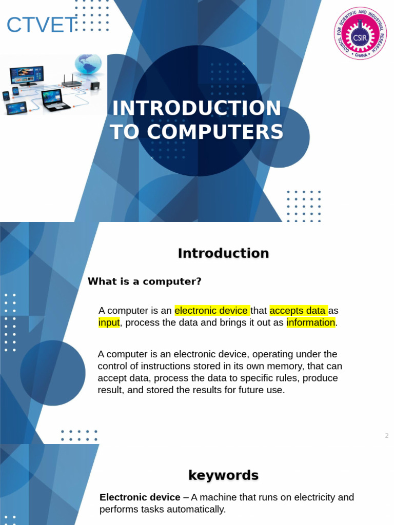 Ctvet: To Computers | PDF | Input/Output | Computer Data Storage