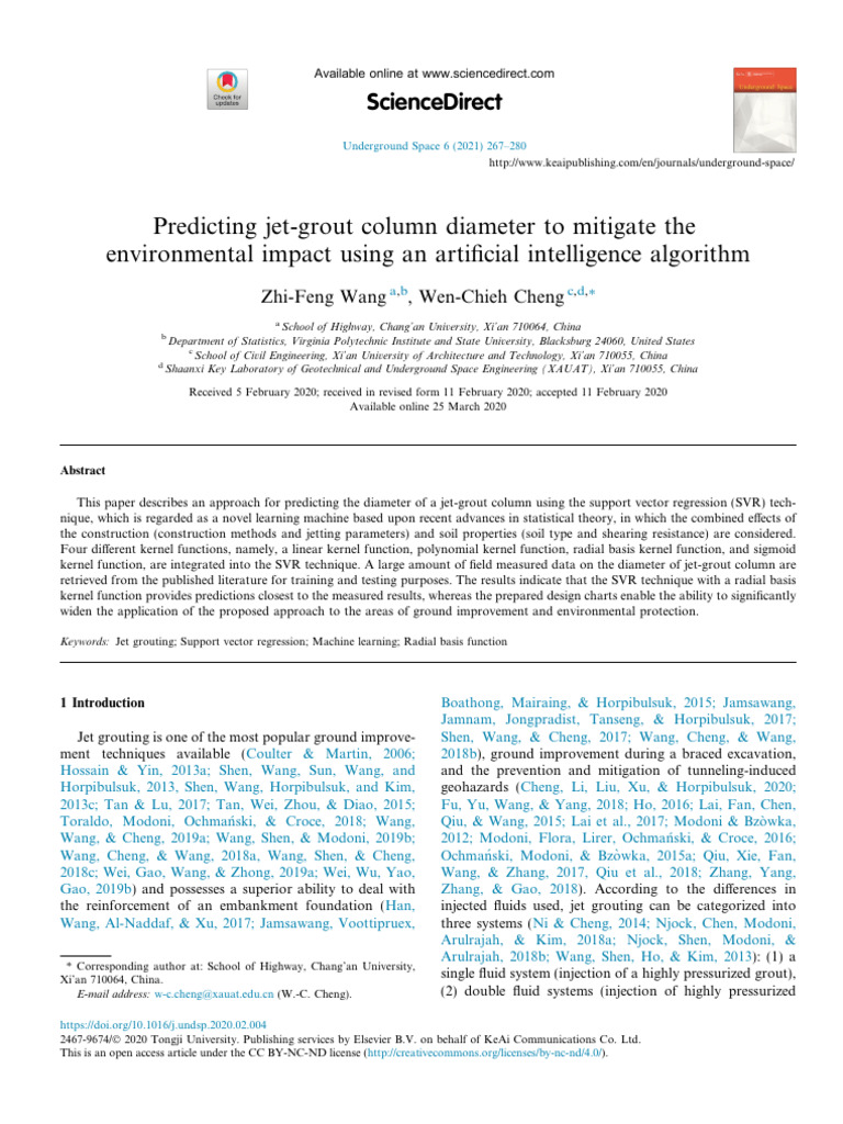 Predicting Jet-Grout Column Diameter To Mitigate The Environmental Impact Using An Artificial ...