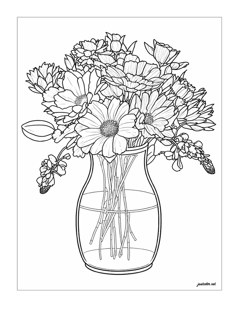 Coloring Flowers in Beautiful Vase Isa 1 | PDF