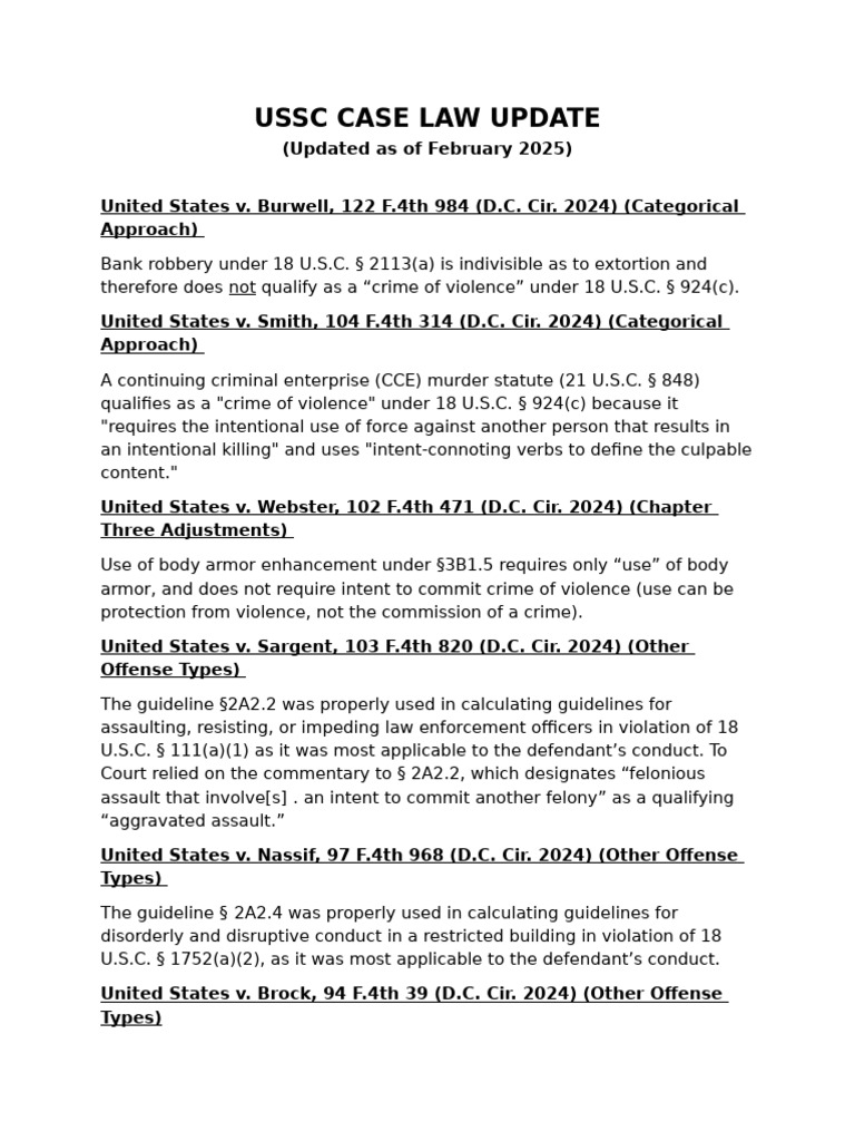 USSC Caselaw Update - April 2025 | PDF