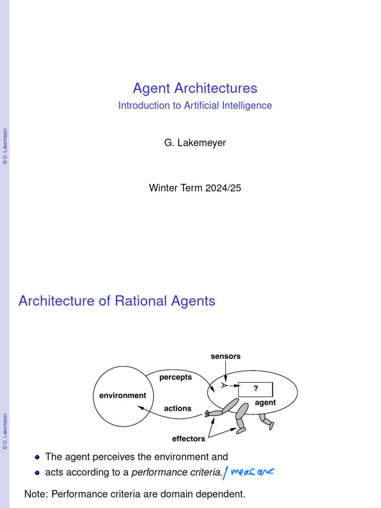 02 Agent Architectures Annot | PDF | Artificial Intelligence | Intelligence (AI) & Semantics