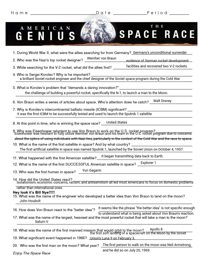 American Genius - Space Race | PDF | Sputnik 1 | Space Race