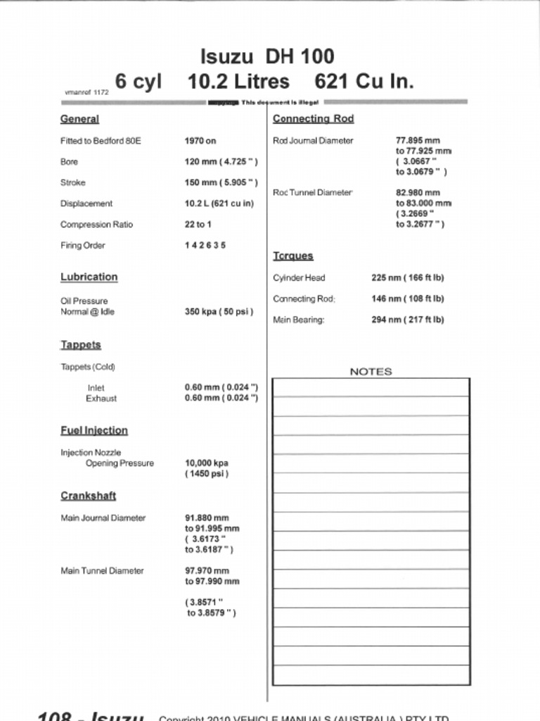 Isuzu - DH100 10.2L 6 Cyl | PDF