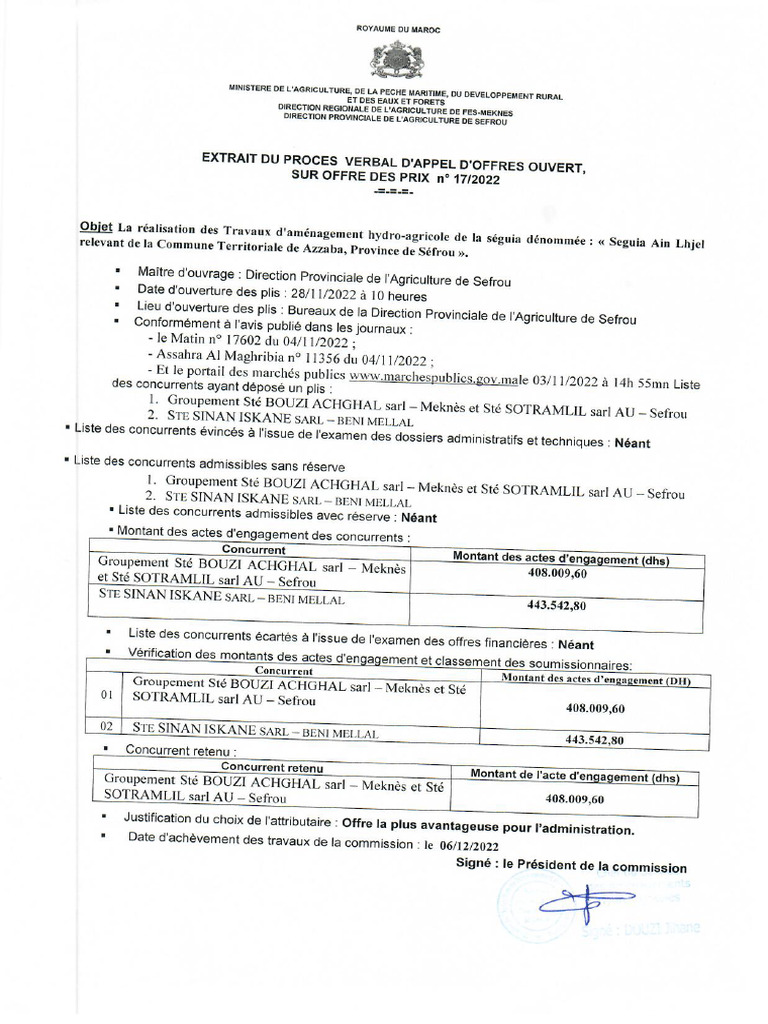 Extrait PV AO 17-22 | PDF