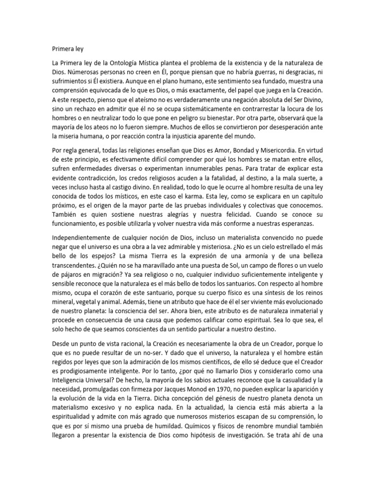 Primera Ley | PDF | Dios | Ateísmo