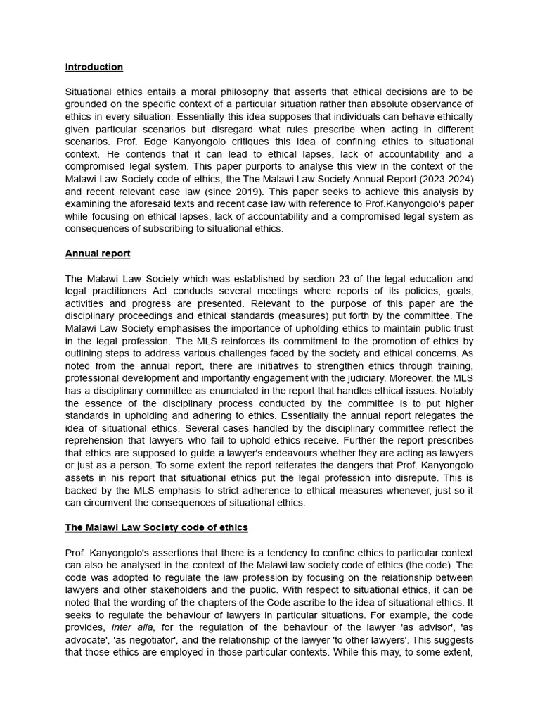 Situational Ethics Practicum | PDF | Lawyer | Confidentiality