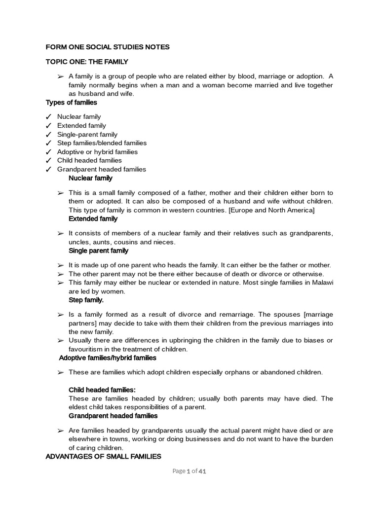 FORM ONE SOCIAL STUDIES PAMPHLET - Docx 1638273095228 | PDF | Cost Of ...