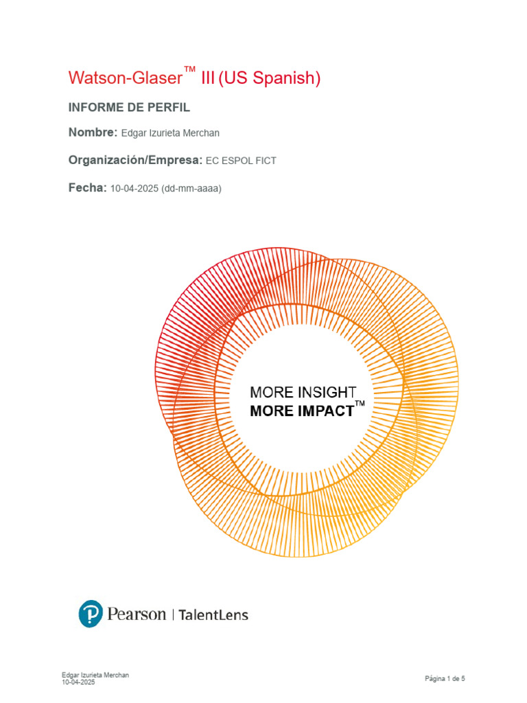 Informe de Resultados Watson-Glaser III | PDF | Pensamiento crítico ...