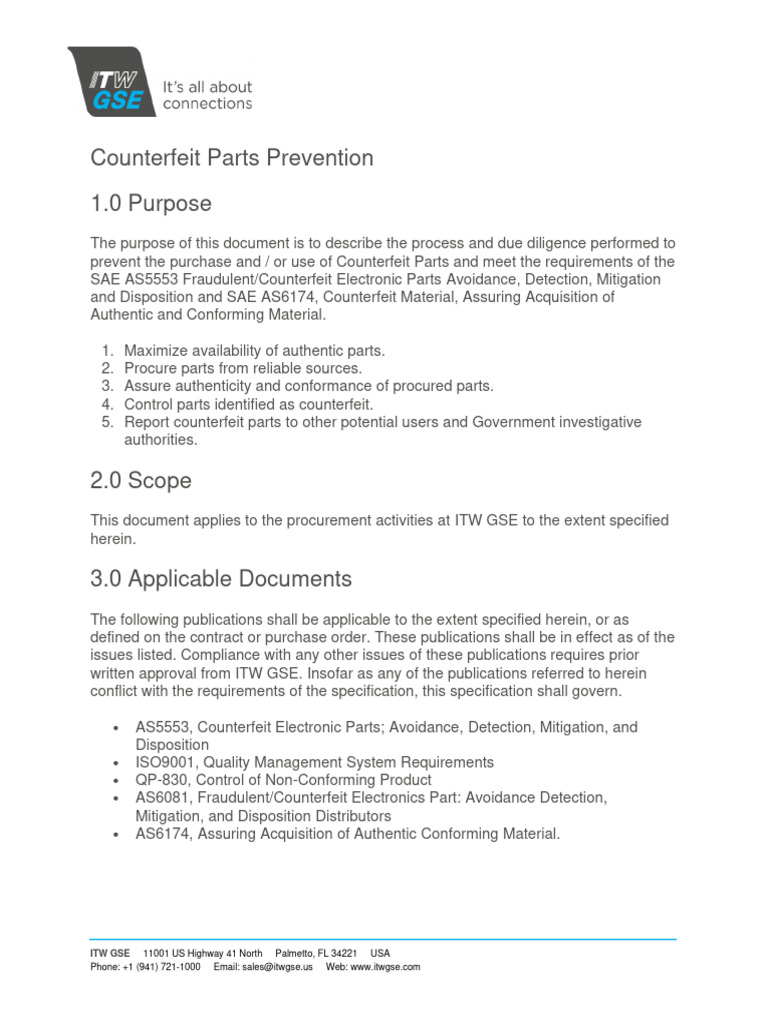 Counterfeit-Parts-Prevention-6.20 | PDF | Specification (Technical ...