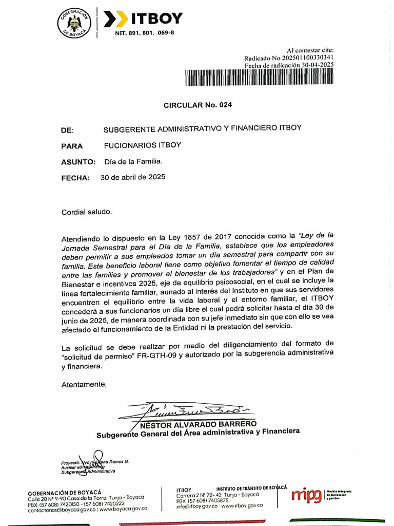 Circular 024 Día de La Familia | PDF