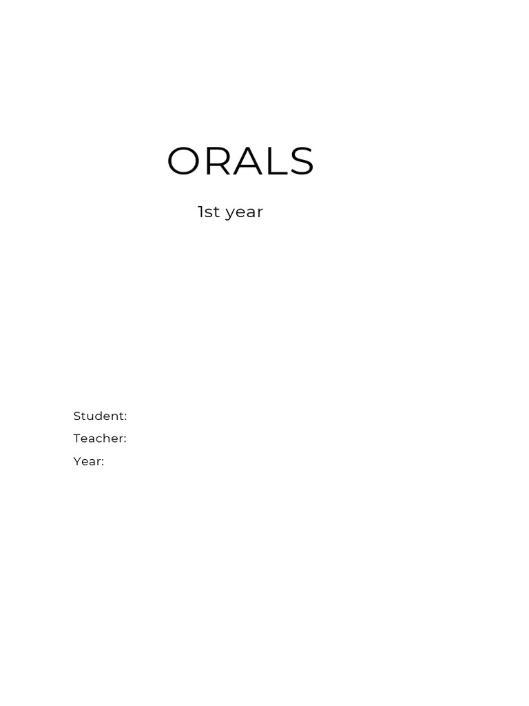 Orals_1st_year | PDF