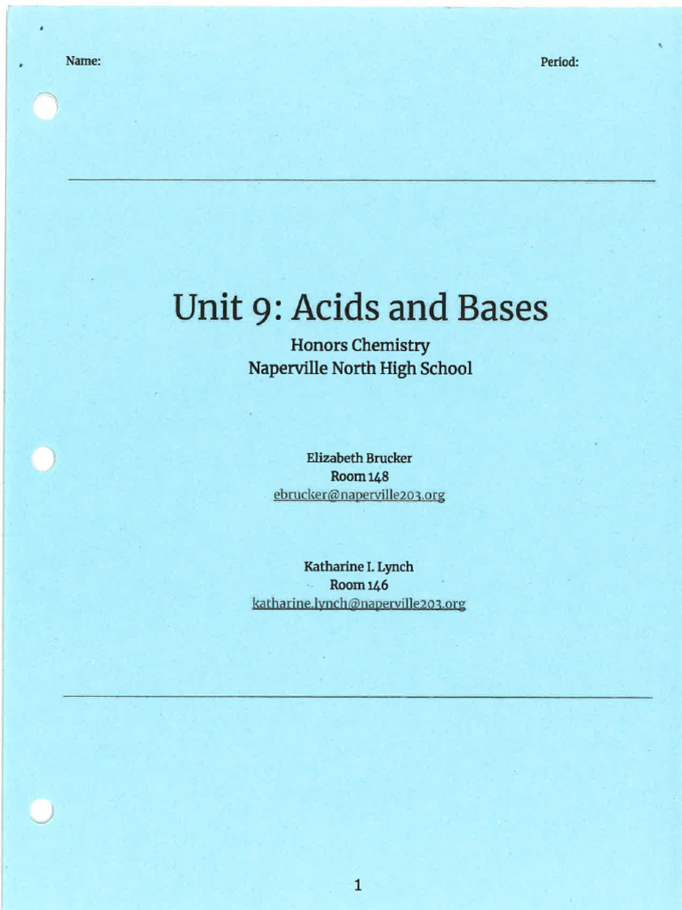 2024 - 25 Acid Base Packet | PDF