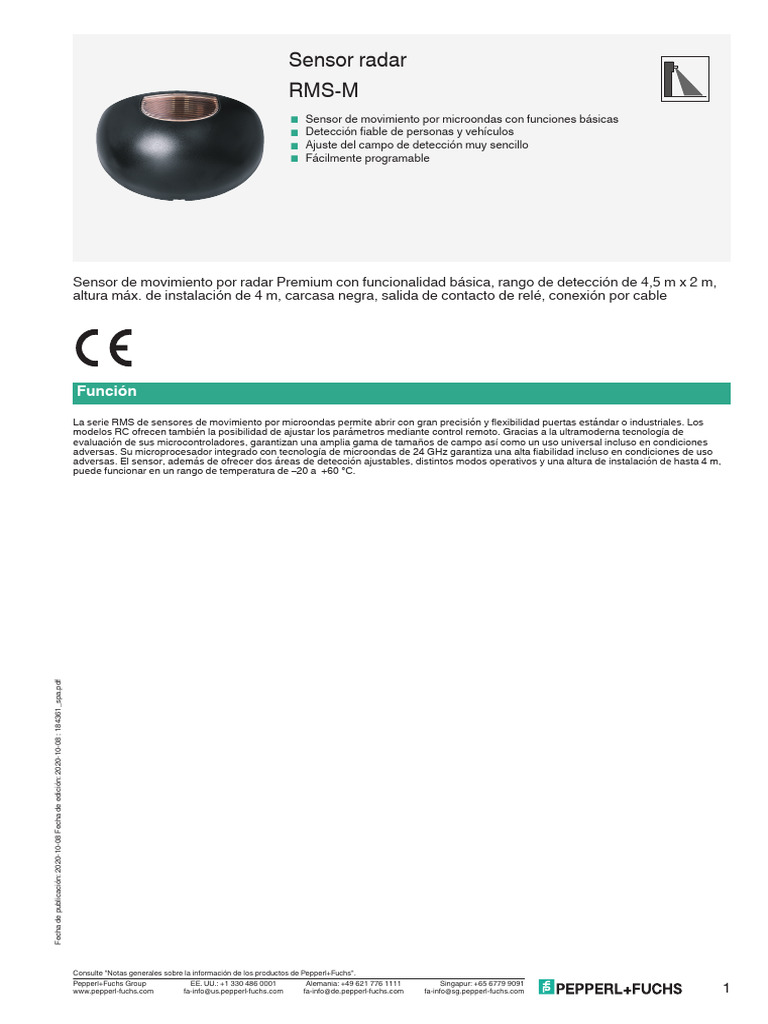 Sensor Radar RMS-M: Función | PDF