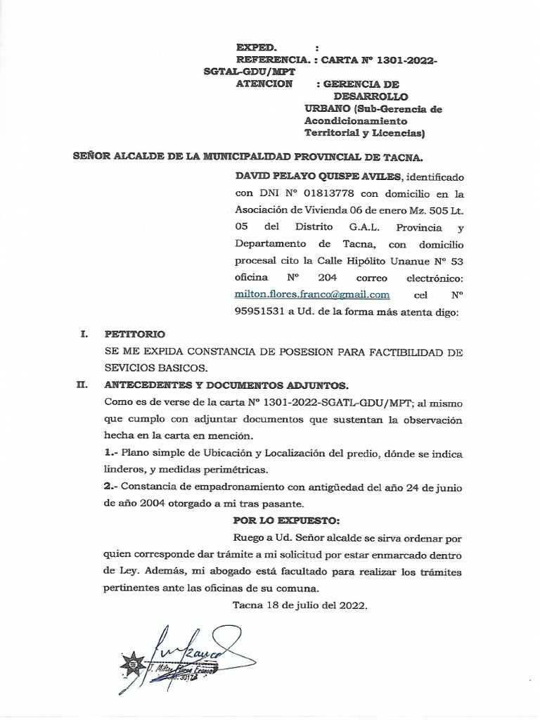 Soloicitud de Adjuntar Documentos Por Abogado 1doc - 2022 - Doi - 208457 - 112514 DAVID PELAYO | PDF