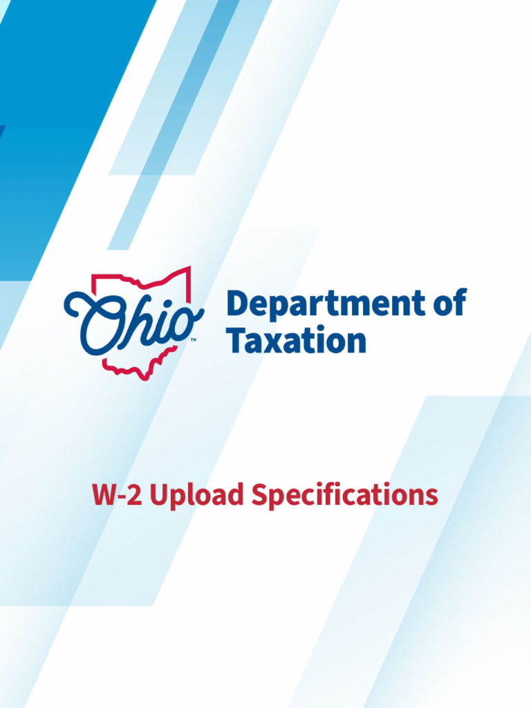 2024 Ohio W-2 Upload Guidelines | PDF | Irs Tax Forms | Taxes