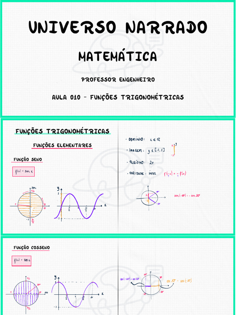 Funções Trigonométricas: Aula 010 | PDF | Função (Matemática) | Funções ...