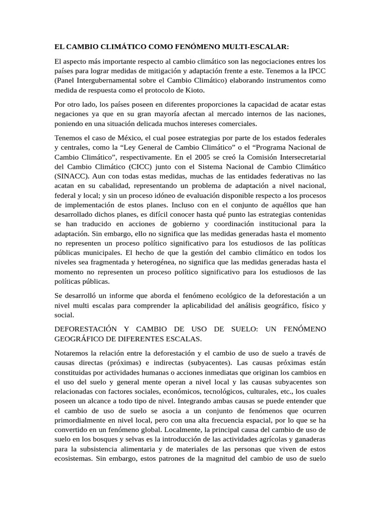 El Cambio Climático Como Fenómeno Multi | PDF | Grupo ...