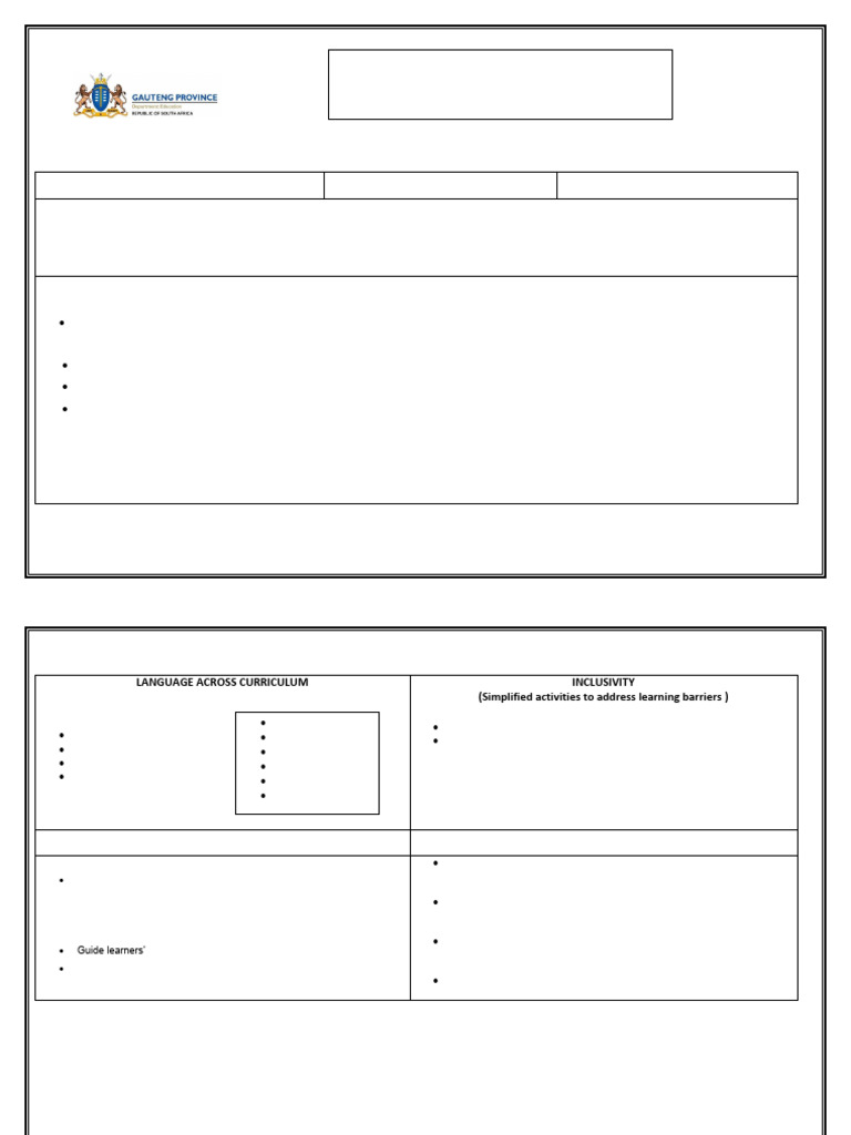 Visual Arts Lesson Plan Grade 8 Term2 | PDF | Educational Assessment | Drawing