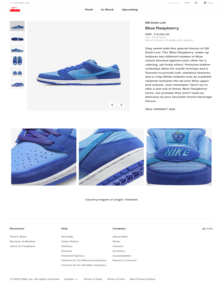 SB Dunk Low 'Blue Raspberry' (DM0807-400) Release Date. Nike SNKRS ...