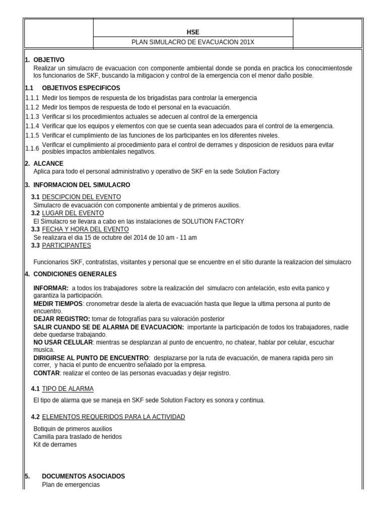Plan Simulacro 1 | PDF