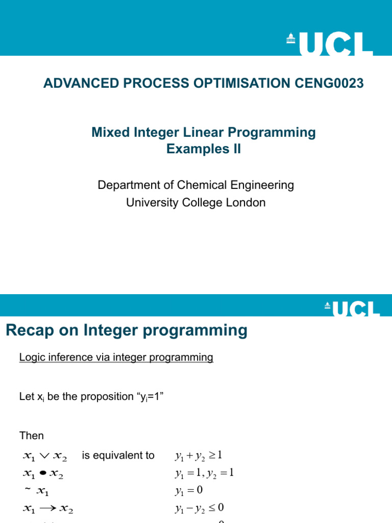 MILP Examples II Solutions New | PDF | Mathematical Logic | Applied Mathematics