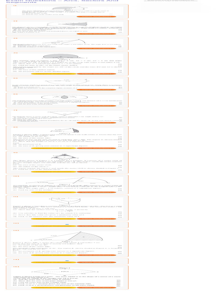 Exam Questions - Arcs, Sectors and Segments - ExamSolutions | PDF