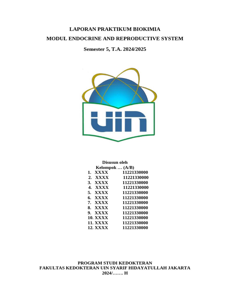 Template Laprak Biokimia ENR | PDF