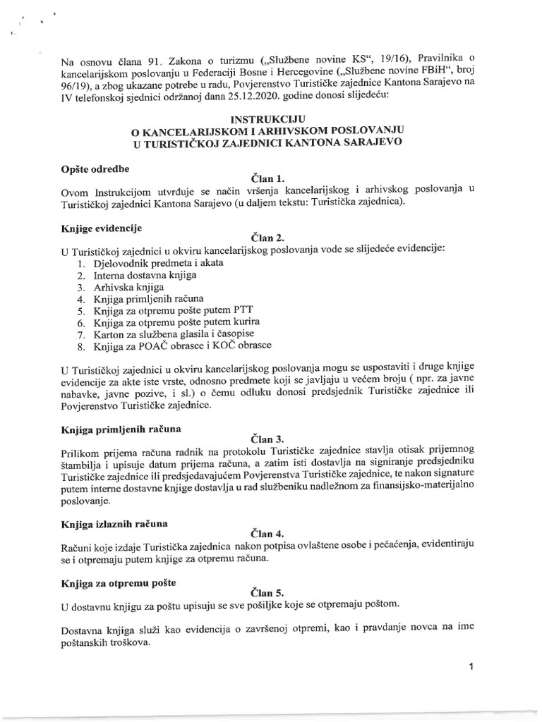 Instrukcija-o-kancelarijskom-i-arhivskom-poslovanju | PDF