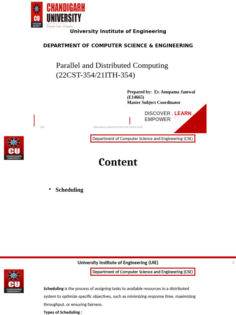 Unit 2 - 2.2 (Scheduling and Load Balancing) | PDF | Load Balancing (Computing) | Scheduling ...