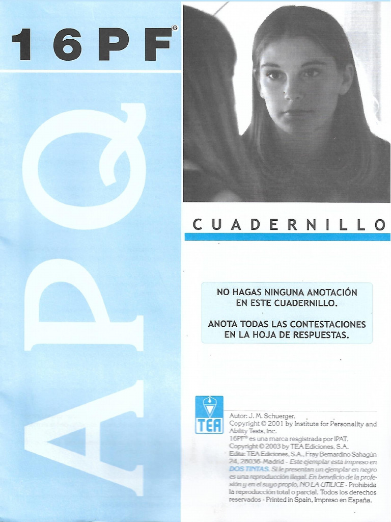 Cuadernillo 16 PF APQ | PDF